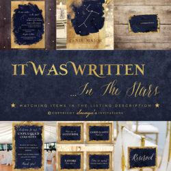 Starry Night Celestial Wedding Menu, Stars Galaxy Wedding Menu ...