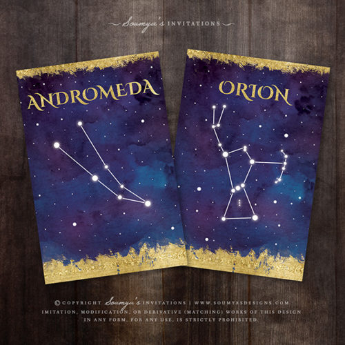 Constellation Wedding Table Numbers, Galaxy Star Celestial Cosmos Space ...