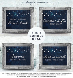 Starry Night Welcome Sign, Galaxy Space Cosmos Astronomy Stars Wedding ...