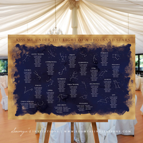 Constellation Wedding Invitation, Starry Night Wedding Invitation, Star ...