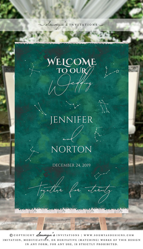 Galaxy Wedding Welcome Sign, Constellation Stars Celestial Wedding ...