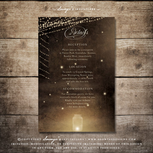 Enchanted Forest Wedding Invitation, Rustic Woodland Wedding Invitation ...