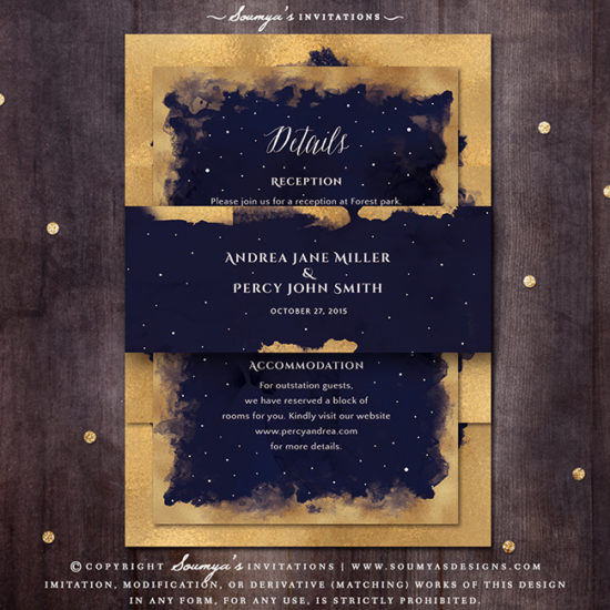 Starry Night Wedding Invitation, Constellation Wedding Invitation, Star ...
