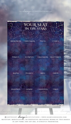 Galaxy Seating Chart, Celestial Seating Chart, Starry Night Wedding ...