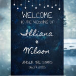 Starry Night Wedding Welcome Sign, Celestial Wedding Welcome Sign, Navy ...