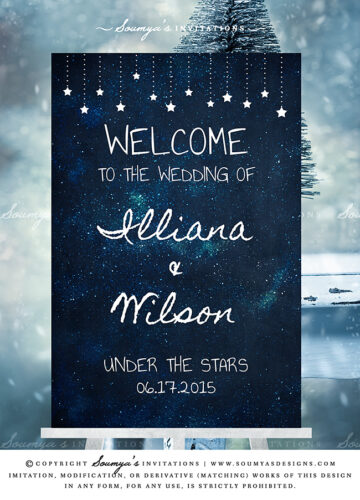 Starry Night Wedding Welcome Sign, Celestial Wedding Welcome Sign, Navy ...