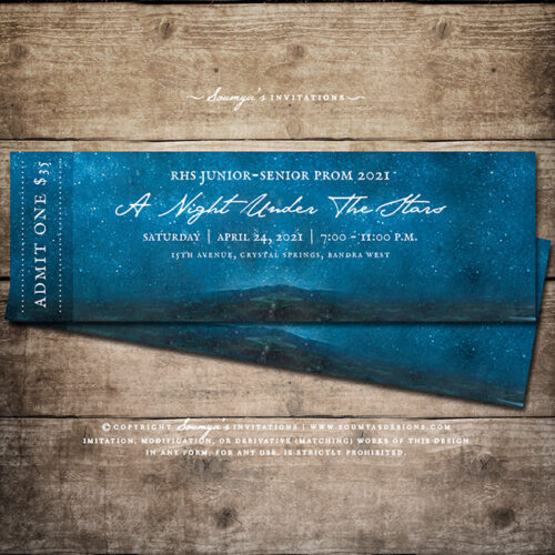 Starry Night Prom Invitation, Under The Stars Prom Party Invite ...
