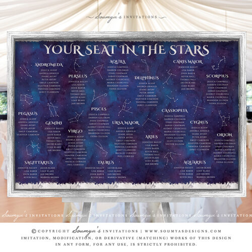 Galaxy Seating Chart, Starry Night Seating Chart, Celestial Seating ...