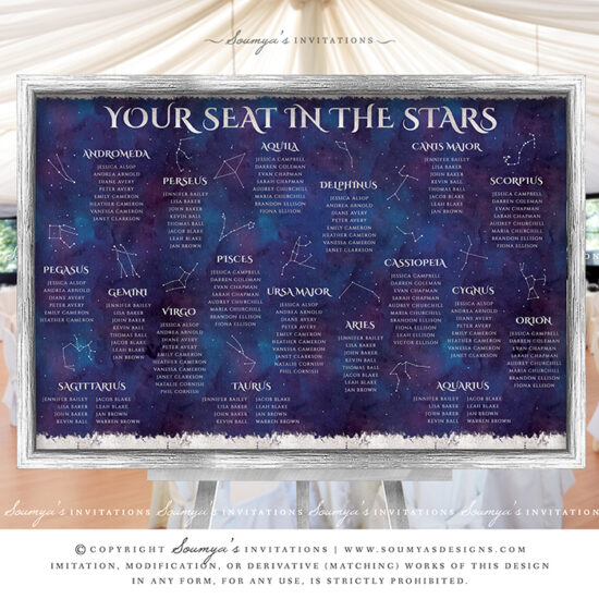 Galaxy Seating Chart, Starry Night Seating Chart, Celestial Seating ...
