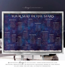 Galaxy Seating Chart, Starry Night Seating Chart, Celestial Seating Chart, Constellation Seating ...