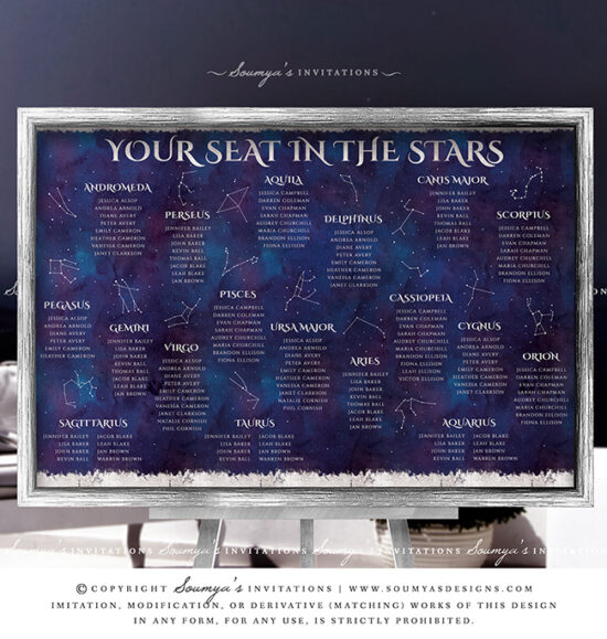 Galaxy Seating Chart, Starry Night Seating Chart, Celestial Seating ...