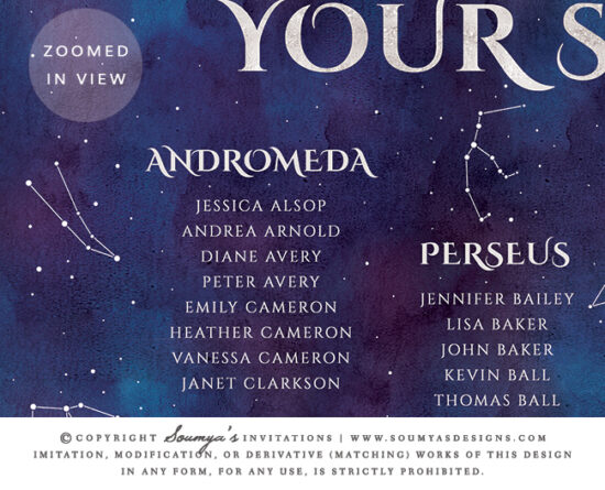 Galaxy Seating Chart, Starry Night Seating Chart, Celestial Seating ...