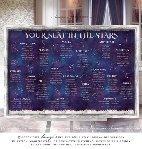 Galaxy Seating Chart, Starry Night Seating Chart, Celestial Seating ...