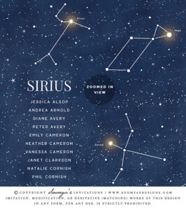 Star Seating Chart, Starry Night Sky Seating Chart, Celestial Galaxy ...