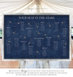 Star Seating Chart, Starry Night Sky Seating Chart, Celestial Galaxy ...