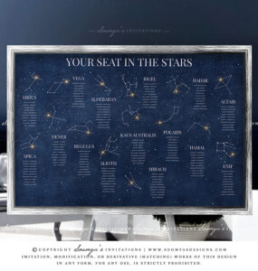 Star Seating Chart, Starry Night Sky Seating Chart, Celestial Galaxy ...