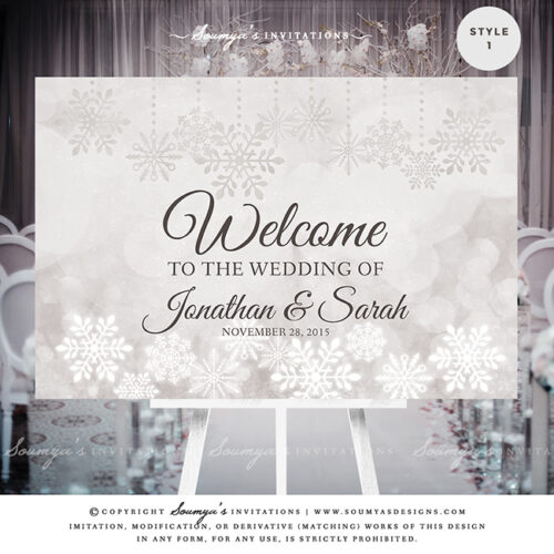 Winter Wedding Welcome Sign, Winter Wonderland Wedding Sign, Winter ...