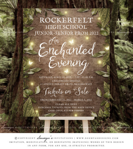 Enchanted Forest Prom Poster, Rustic Prom Poster, Woodland Prom Poster ...