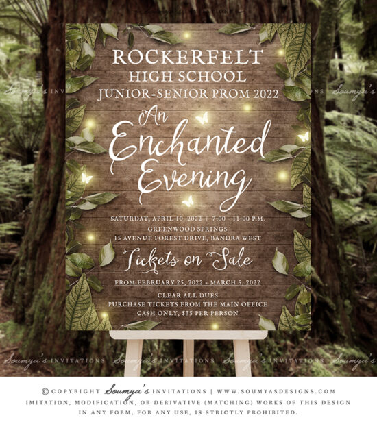 Enchanted Forest Prom Poster, Rustic Prom Poster, Woodland Prom Poster ...