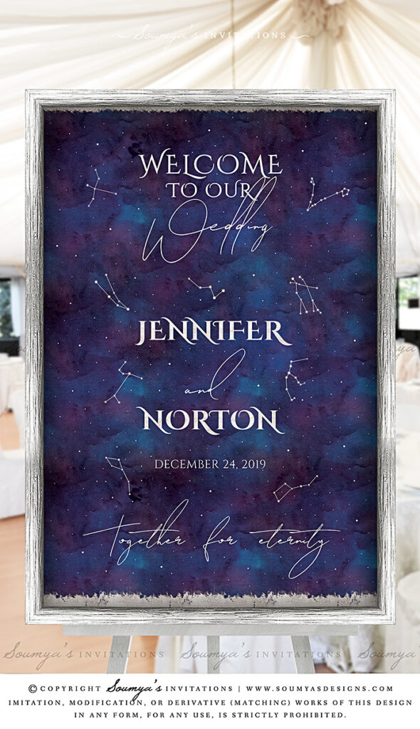 Galaxy Wedding Welcome Sign, Starry Night Welcome Sign, Celestial ...