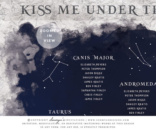 Celestial Seating Chart, Starry Night Wedding Seating Chart Plan ...