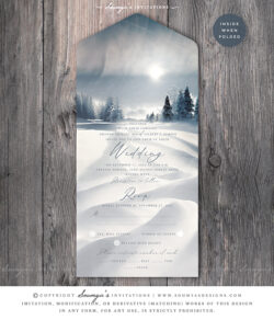 Winter Wedding Invitation, Rustic Winter Forest Wedding Invitation ...