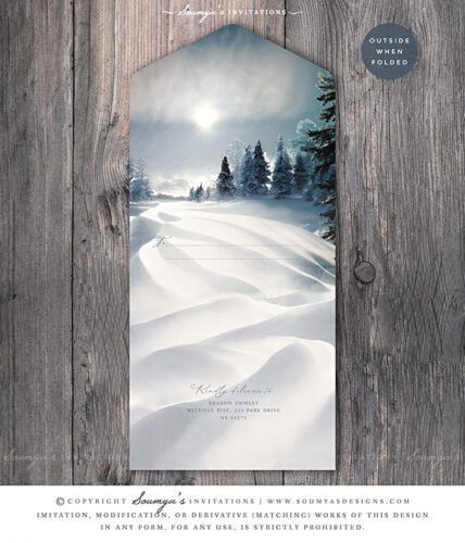 Winter Wedding Invitation, Rustic Winter Forest Wedding Invitation ...