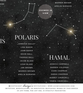 Celestial Seating Chart, Black Starry Night Sky Wedding Seating Chart ...