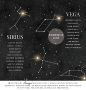 Celestial Seating Chart, Black Starry Night Sky Wedding Seating Chart ...