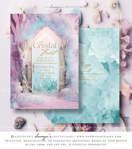 Enchanted Crystal Forest Invitation, Enchanted Secret Garden Birthday ...