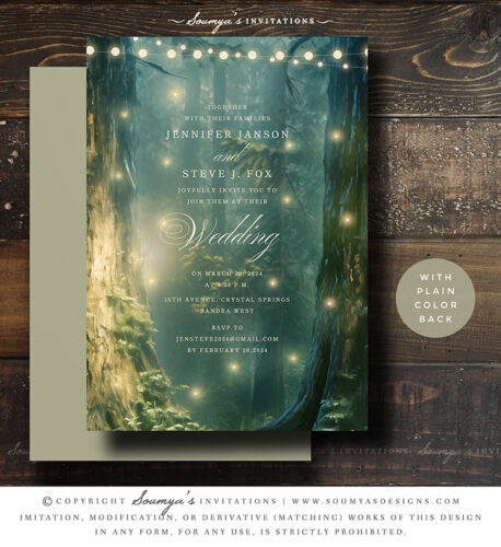Rustic Wedding Invitations and Moody Enchanted Forest Wedding Ideas ...